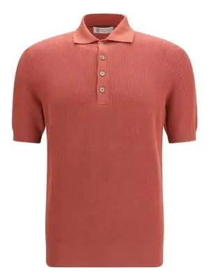 Brunello Cucinelli Short-sleeve Polo With Buttons - Pink