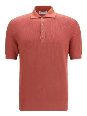 Brunello Cucinelli Short-sleeve Polo With Buttons - Pink