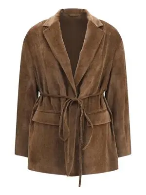 Brunello Cucinelli Brunello Cucinelli Cashmere-Blend Corduroy Jacket With Drawstring Waist Brown