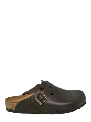 BIRKENSTOCK Birkenstock Boston Leather Flat Mules Brown