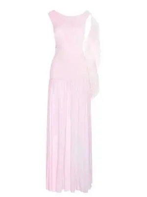 MANURI MANURÍ Maxi Dress With Feather Detail Pink