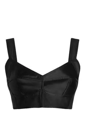 Dolce & Gabbana Satin Bustier Top - Black