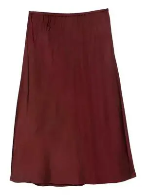 Vince Satin-finish Elasticated-waist Midi Skirt - Red