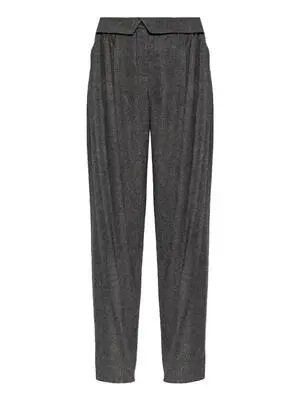 Emporio Armani Lurex-thread Pleated Trousers - Grey