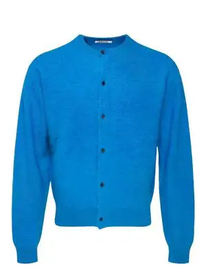 Auralee Brushed Alpaca Cardigan - Blue
