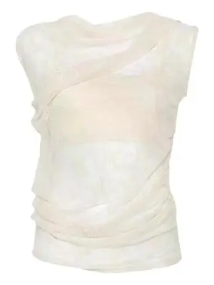 Imperial Floral-lace Sleeveless Top - Neutrals