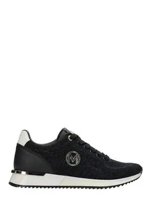 MEXX Glitter-knit Logo Plaque Sneakers - Black