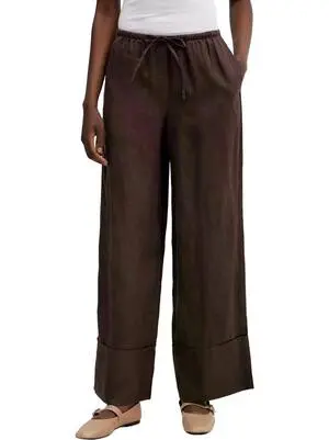 BENETTON Linen Trousers - Brown