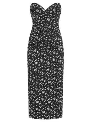 Dolce & Gabbana Floral Print Charmeuse Dress - Black