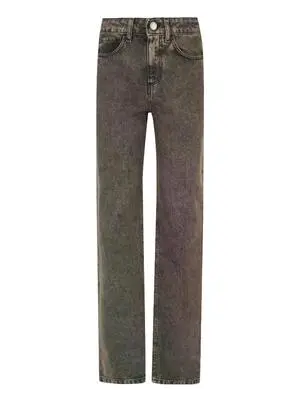 Federica Tosi Acid Wash Straight Leg Jeans - Brown