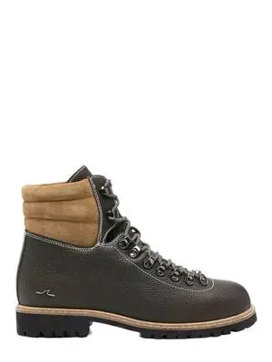 PAUL & SHARK Paul & Shark Panelled Grained Leather Lace-Up Boots
