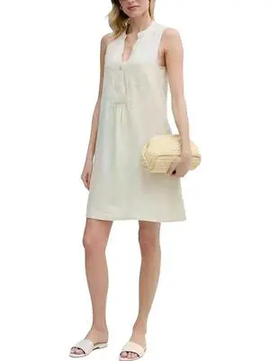 BENETTON Sleeveless V-neck Mini Dress - Neutrals