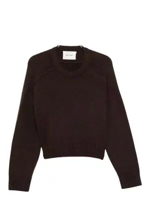 Soft Goat Cropped Cashmere Sweater - Brown