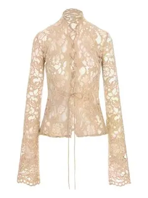 MANURI Lace Detailed Blouse - Neutrals