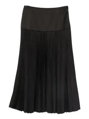 Imperial Pleated Cotton Skirt - Brown