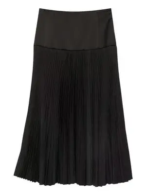 Imperial Pleated Cotton Skirt - Brown