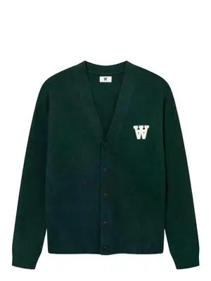 WOOD WOOD WOOD WOOD Logo Patch V-Neck Cardigan