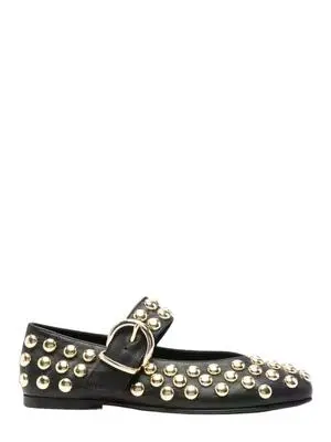 Liviana Conti Studded Buckle Ballet Flats - Black