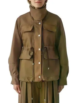 MEIMEIJ Drawstring Waist Pocket-detail Jacket - Brown