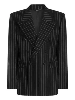 Dolce & Gabbana Double-breasted Pinstripe Blazer - Black