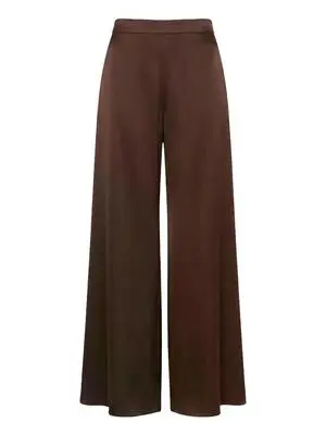PETER COHEN Chute Wide-leg Silk Trousers - Brown