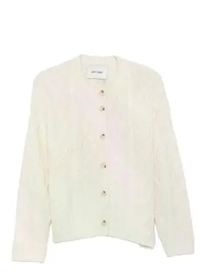 Soft Goat Cable-knit Cardigan - Neutrals