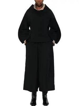 Comme Des Garçons Cropped Wide-leg Trousers - Black