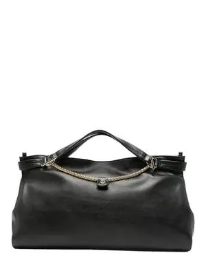 Orciani Chain-link Leather Tote Bag - Black