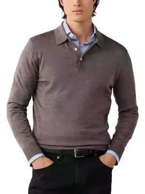 HACKETT Knitted Long-sleeve Polo Shirt