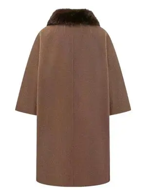 AVA ADORE Faux Fur-trim Zip-up Coat - Brown
