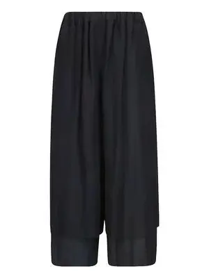 Comme Des Garçons Layered Wide-leg Trousers - Black