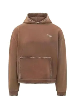 FOUND Stitched-logo Hoodie - Brown