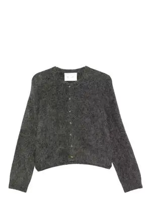 Soft Goat Brushed Alpaca Cardigan Grey