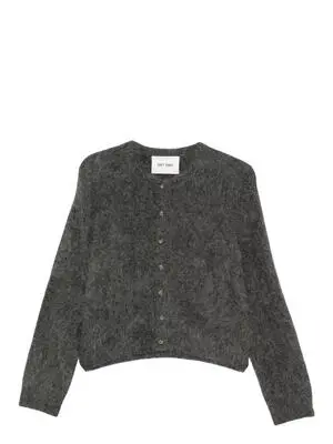 Soft Goat Brushed Alpaca Cardigan - Grey