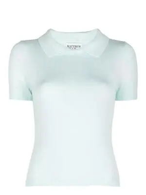 MATTHEW BRUCH Matthew Bruch Collared Knit T-Shirt