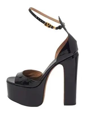VALENTINO Valentino Garavani Black Patent Leather Platform Sandals