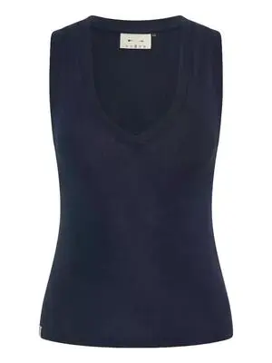 The Upside Abby V-neck Ribbed Tank Top - Blue
