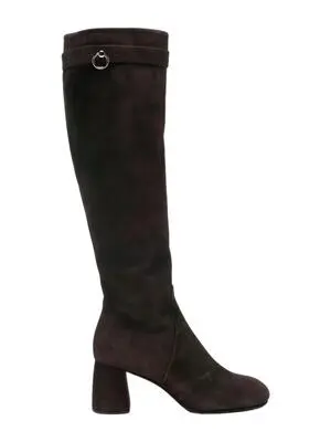 POEVE Suede Knee High Boots - Brown
