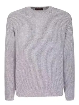 ZANONE Ribbed-knit Crew Neck Sweater - Grey