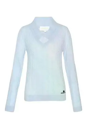 SHUSHU/TONG Cable-knit Sailor Collar Sweater - Blue