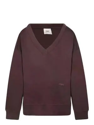 OWN V-neck Logo-embroidered Sweater - Brown