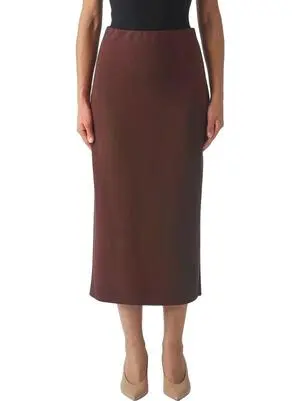 MEIMEIJ Elasticated Waistband Midi Skirt - Red