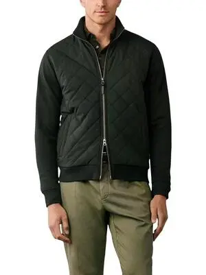 HACKETT  Quilted Zip-up Sweatshirt - Green