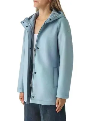 COLMAR Hooded Zip-up Single-breasted Coat - Blue