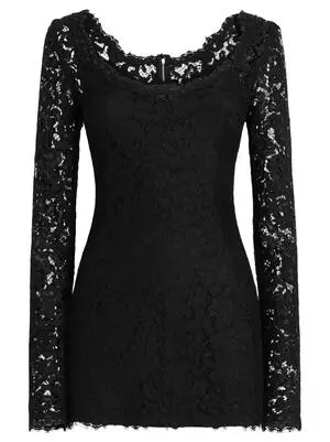 Dolce & Gabbana Cordonetto Lace Dress With Long Sleeves - Black