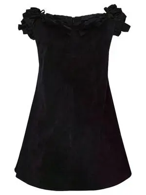 SHUSHU/TONG Ruffled Lace-trim Mini Dress - Blue
