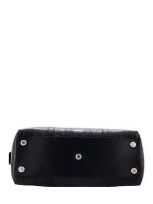 Gucci Gg Embossed Perforated Leather Medium Tote Bag - Black