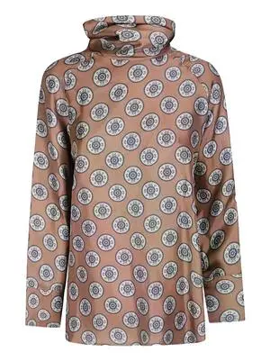 ALBERTO BIANI Alberto Biani Medallion Print High-Neck Shirt