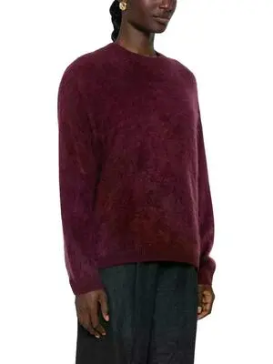 Soft Goat Brushed Cashmere Crew Neck Sweater - Purple