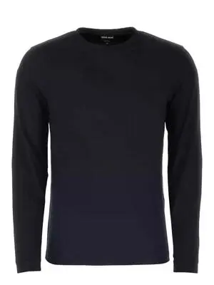 Giorgio Armani Long-sleeve Crew-neck T-shirt Black
